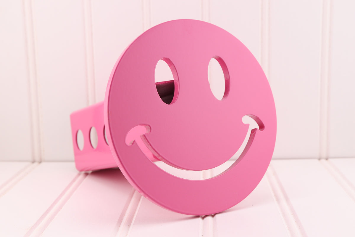Pink Smiley Face Hitch Cover, Free Shipping – Custom Hitch Covers
