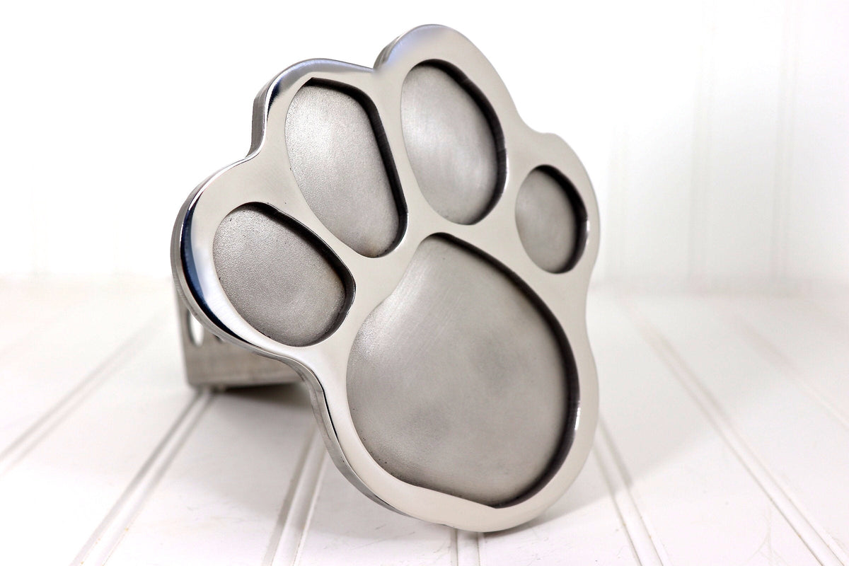 Stainless Steel Paw Print Hitch Cover, Free Shipping – Custom Hitch Covers