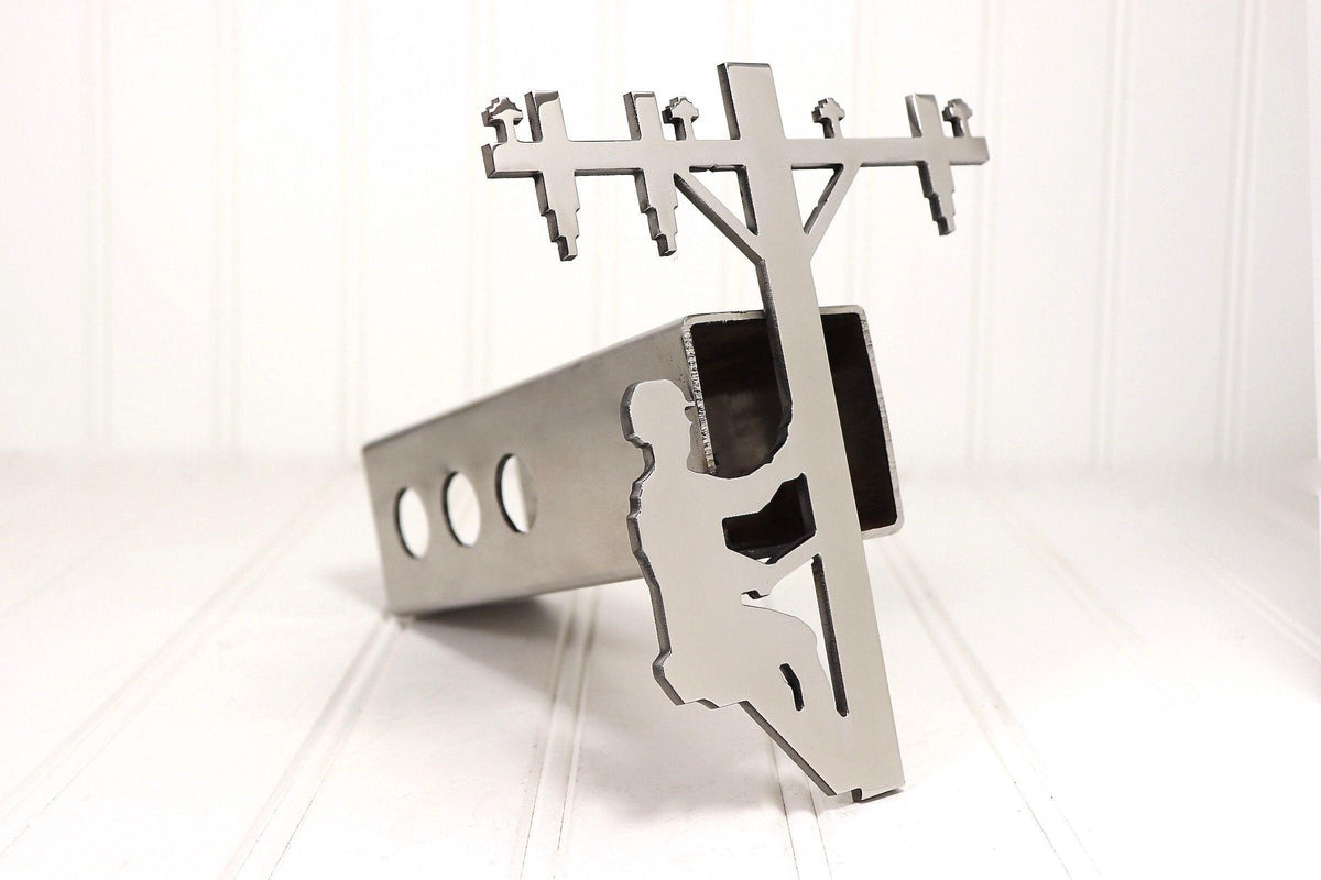 Stainless Lineman Hitch Cover, Free Shipping – Custom Hitch Covers